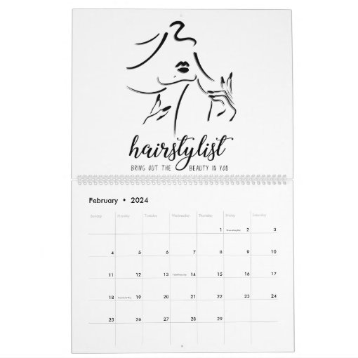 Beauty Salon Hairdresser Hairstylist 2 Calendar | Zazzle