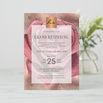 Beauty salon luxury elegant safety grand reopening invitation | Zazzle