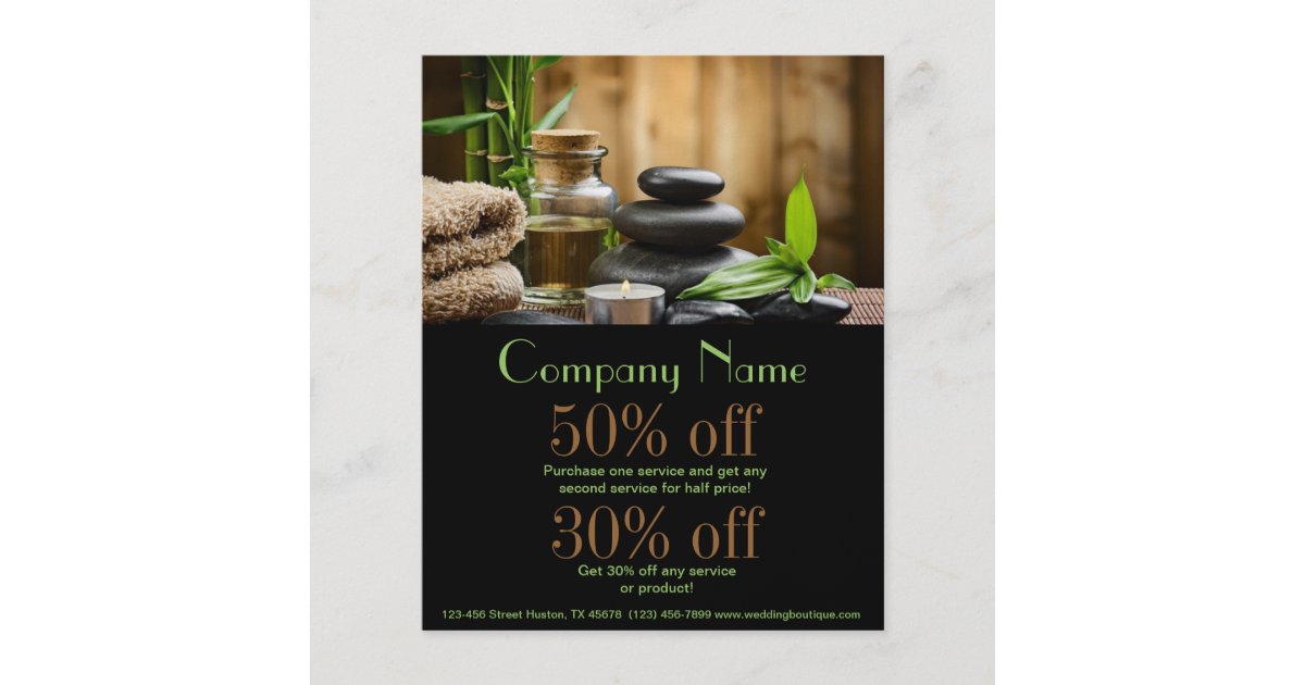 beauty salon massage zen bamboo SPA Flyer | Zazzle