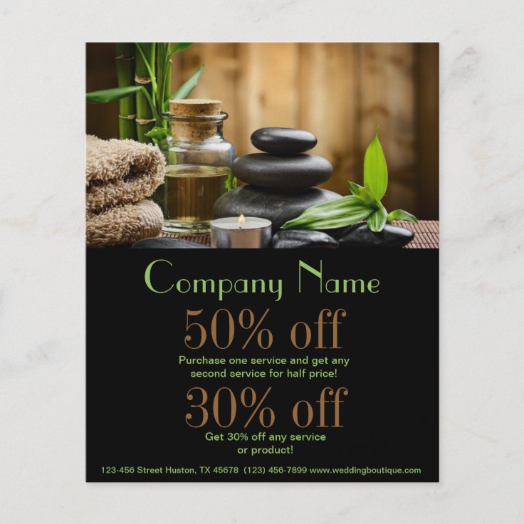 beauty salon massage zen bamboo SPA Flyer | Zazzle