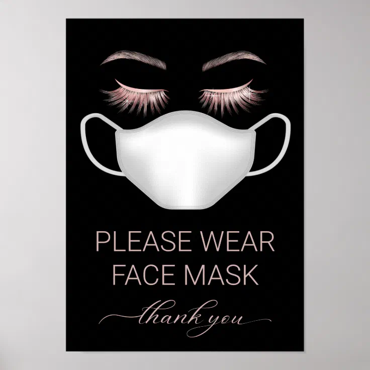 Beauty Salon Spa Please Wear Face Mask Notice Poster | Zazzle