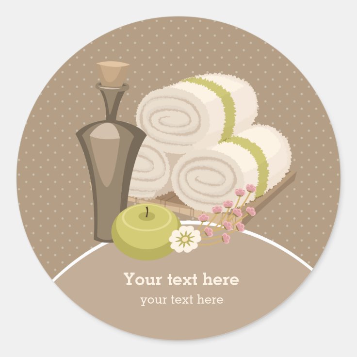 Beauty spa salon classic round sticker | Zazzle