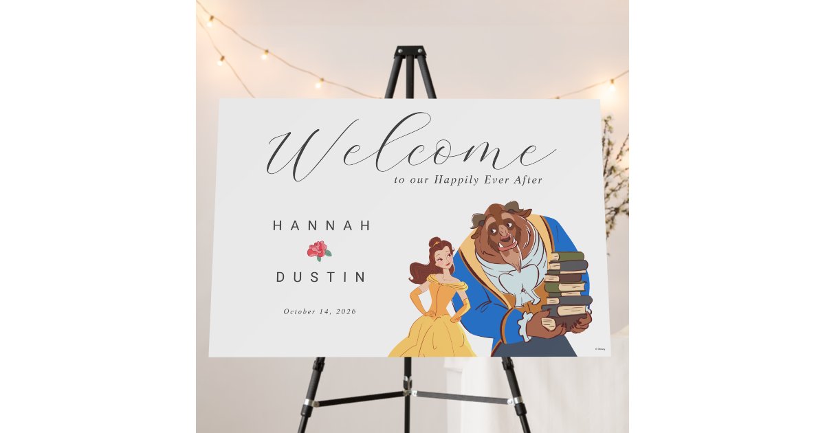 Beauty & the Beast Fairytale Wedding Welcome Sign | Zazzle