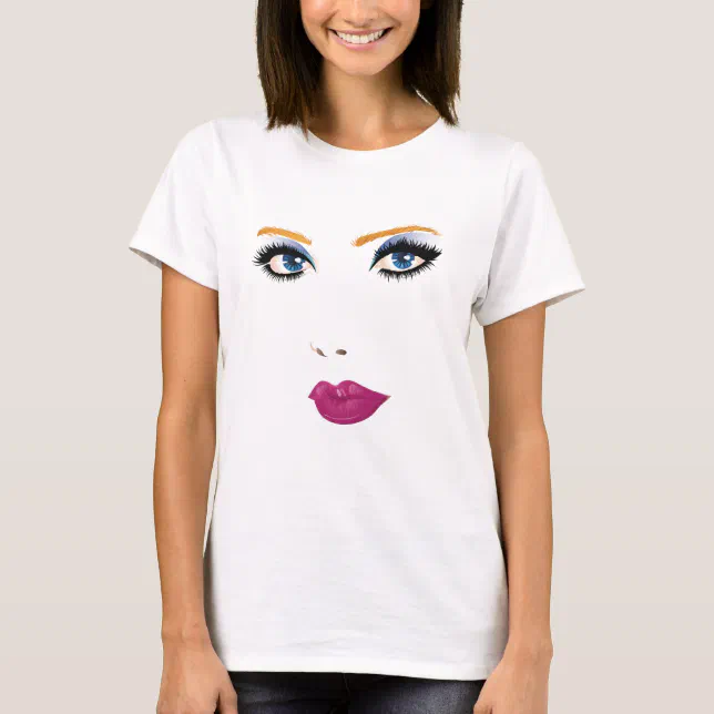 Beauty woman face 2 T-Shirt | Zazzle