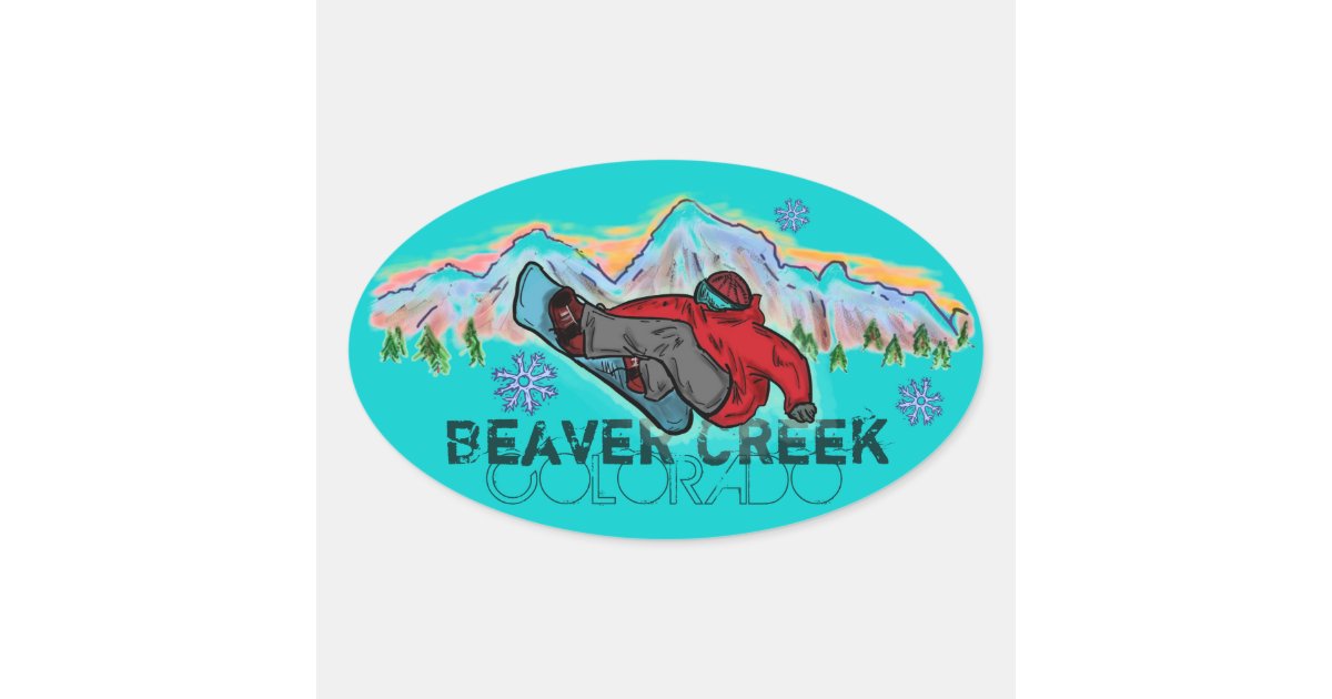 Beaver Creek Colorado mountain snowboard stickers | Zazzle