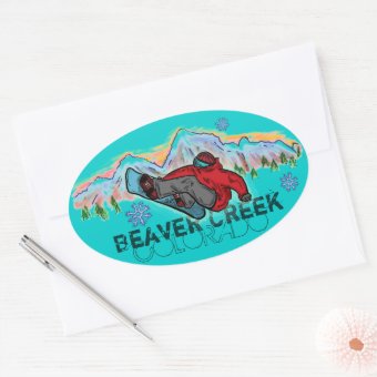 Beaver Creek Colorado mountain snowboard stickers | Zazzle
