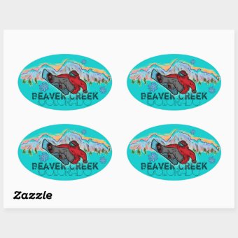 Beaver Creek Colorado mountain snowboard stickers | Zazzle