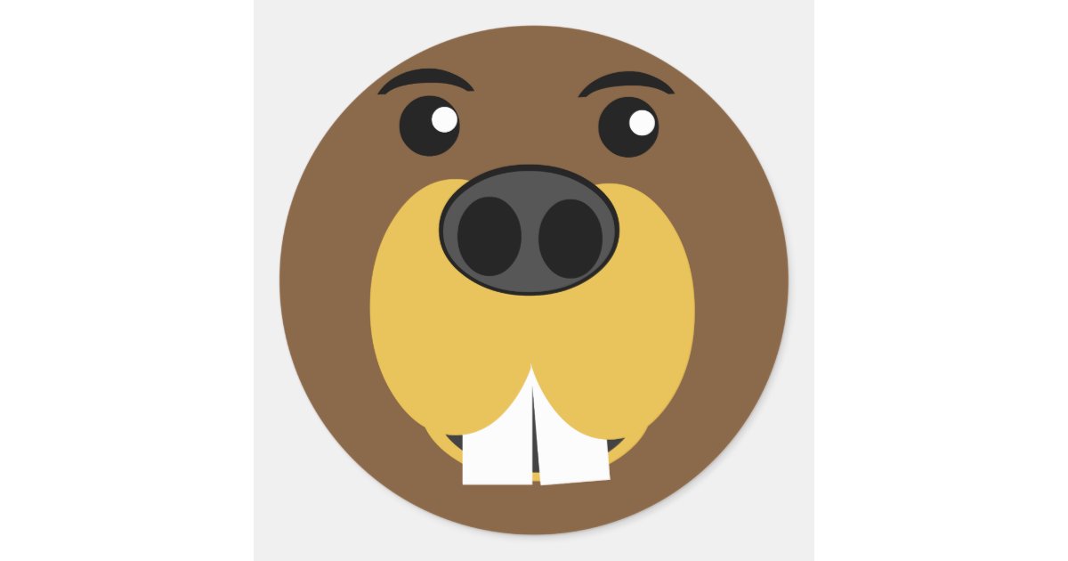 Beaver Face Classic Round Sticker | Zazzle