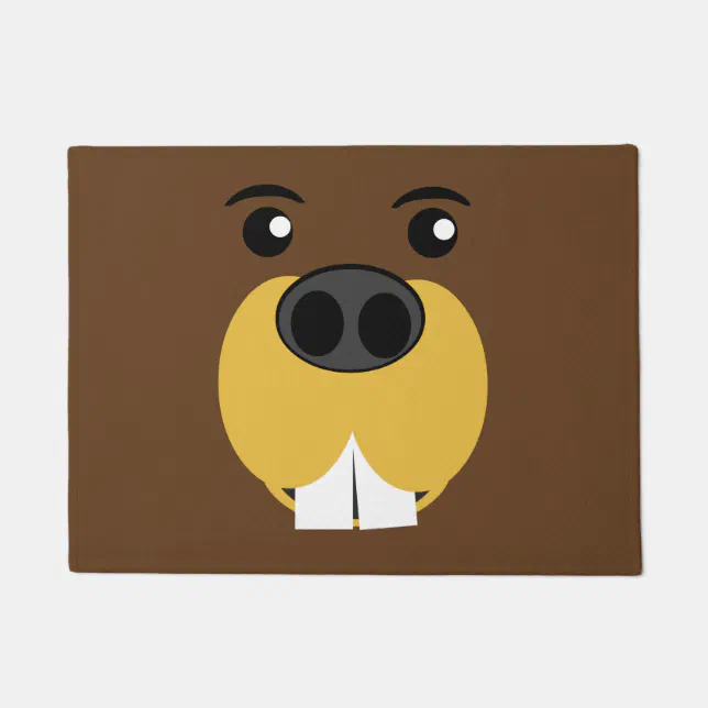 Beaver Face Doormat | Zazzle