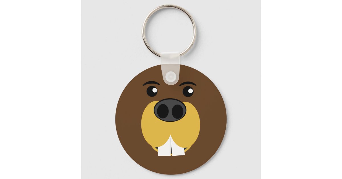 Beaver Face Keychain | Zazzle