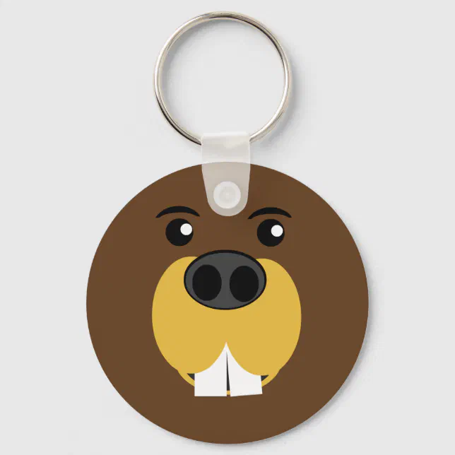 Beaver Face Keychain | Zazzle