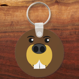Beaver Face Keychain | Zazzle