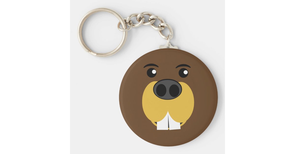 Beaver Face Keychain | Zazzle.com