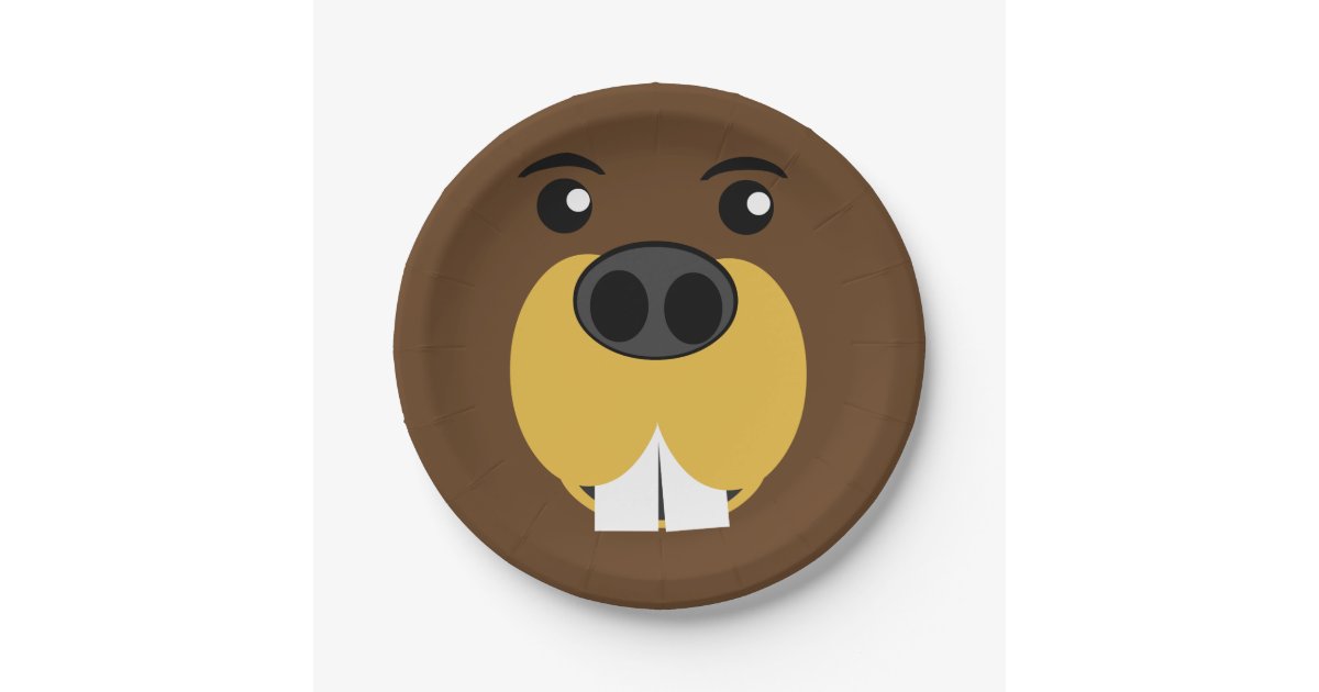 Beaver Face Paper Plates | Zazzle