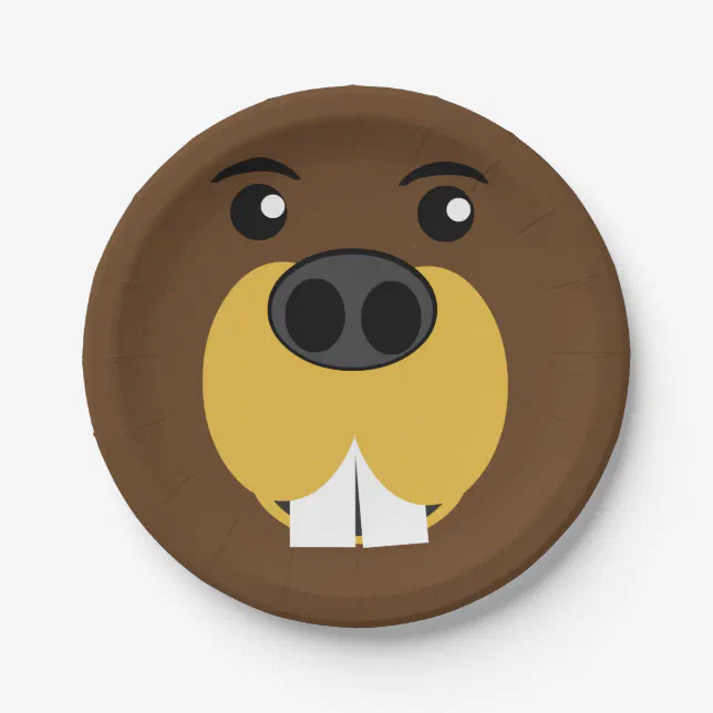 Beaver Face Paper Plates | Zazzle