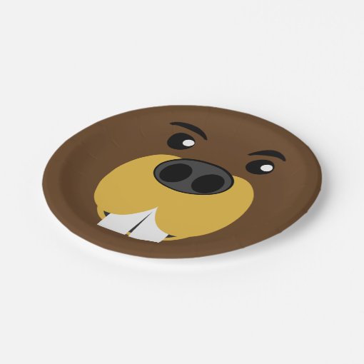 Beaver Face Paper Plates | Zazzle