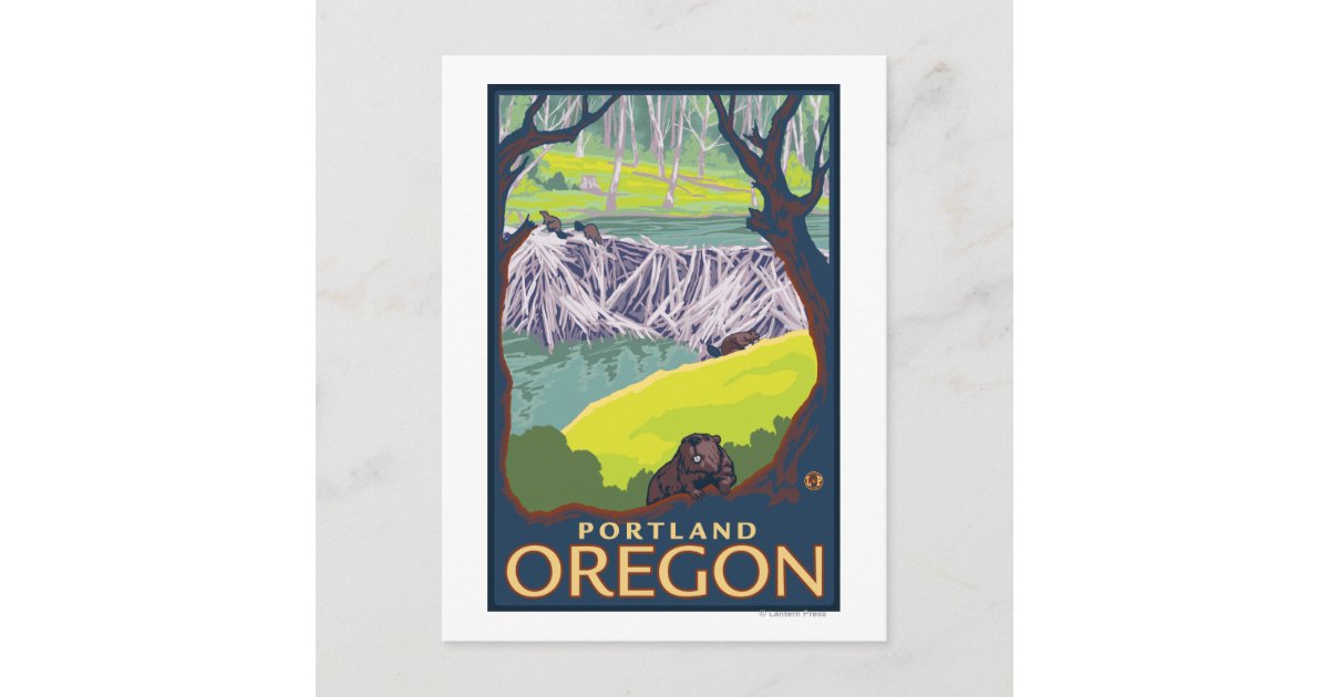 Beaver Family - Portland, Oregon Postcard | Zazzle