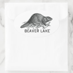 Beaver Lake Oval Sticker | Zazzle