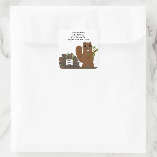 Beaver with Dam New Address Stickers | Zazzle