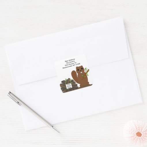 Beaver with Dam New Address Stickers | Zazzle