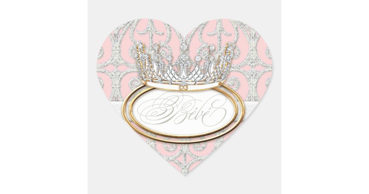 Bébé Princess Crown, Girl Baby Shower Sticker Seal | Zazzle