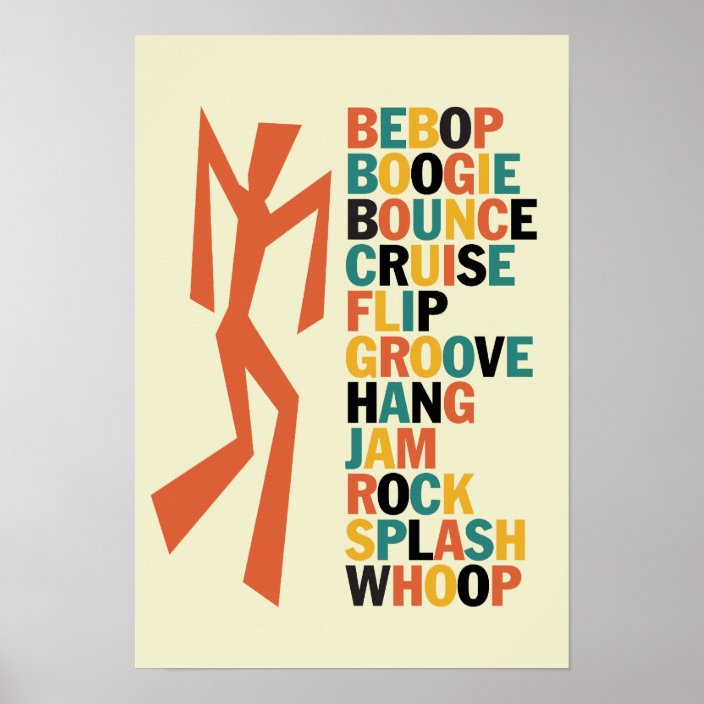 Bebop Boogie Fun Retro Dance Poster | Zazzle.com