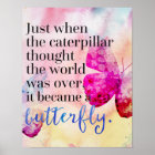 Slogan Butterfly Poster | Zazzle.com