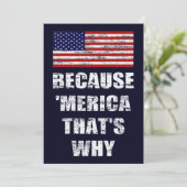 Because 'MERICA That's Why Patriotic Party Invites | Zazzle