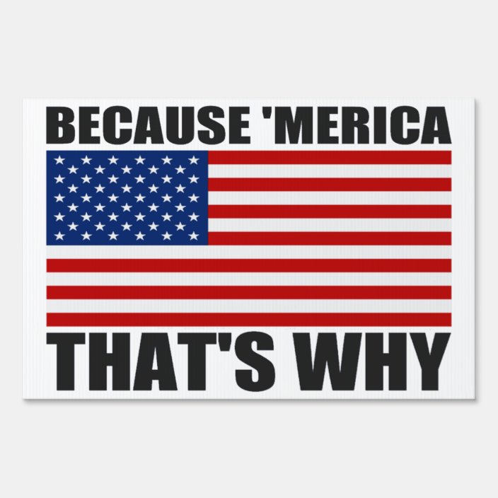 BECAUSE 'MERICA THAT'S WHY Yard Sign | Zazzle.com