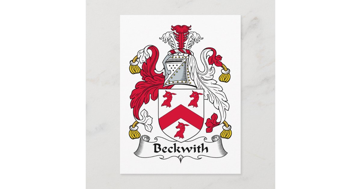 Beckwith Family Crest Postcard | Zazzle
