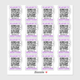 Become a Hostess Purple QR Code Small Business Sticker | Zazzle