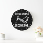 Become A Machine, Strong Girl Lifting Treadmill Large Clock | Zazzle