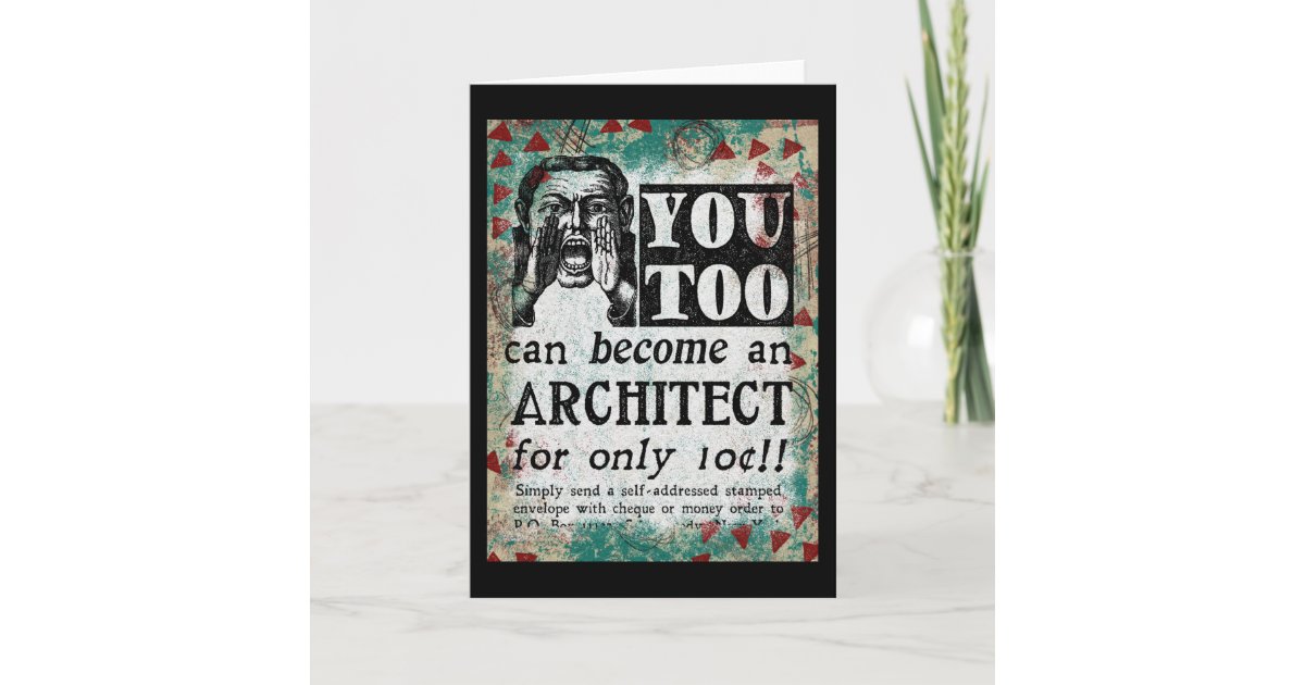 Become An Architect Greeting Card - Funny Vintage | Zazzle