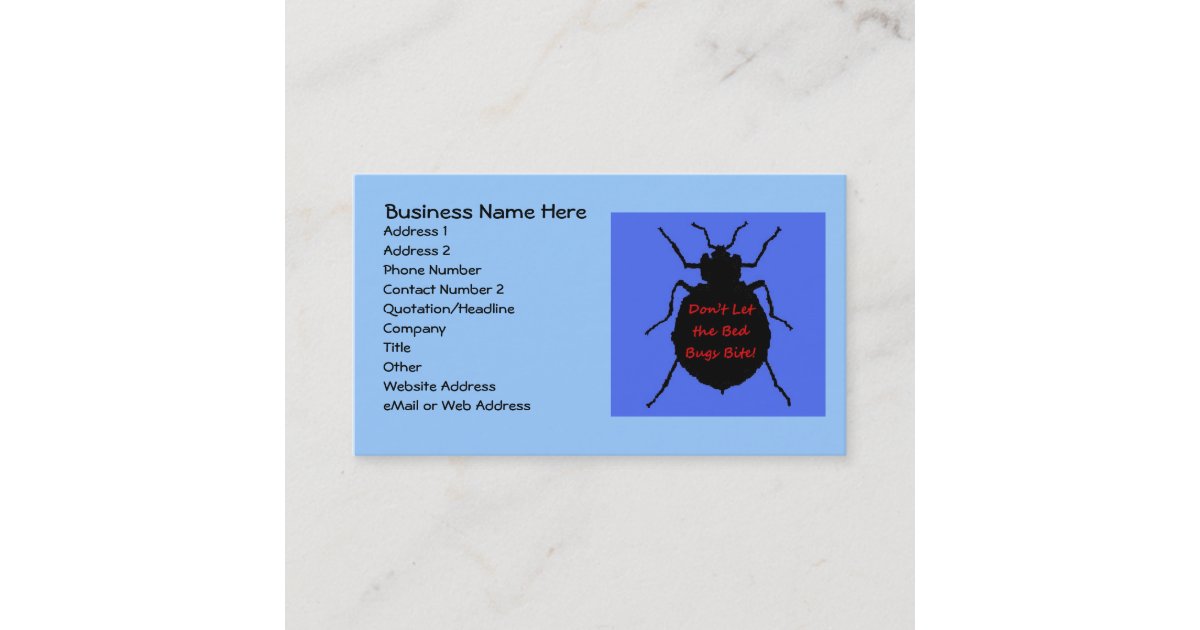 Bed Bug Exterminator Business Card | Zazzle