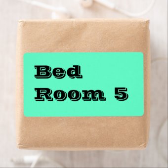 Bed Room 5 Moving Labels in Aqua | Zazzle