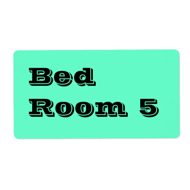 Bed Room 5 Moving Labels in Aqua | Zazzle