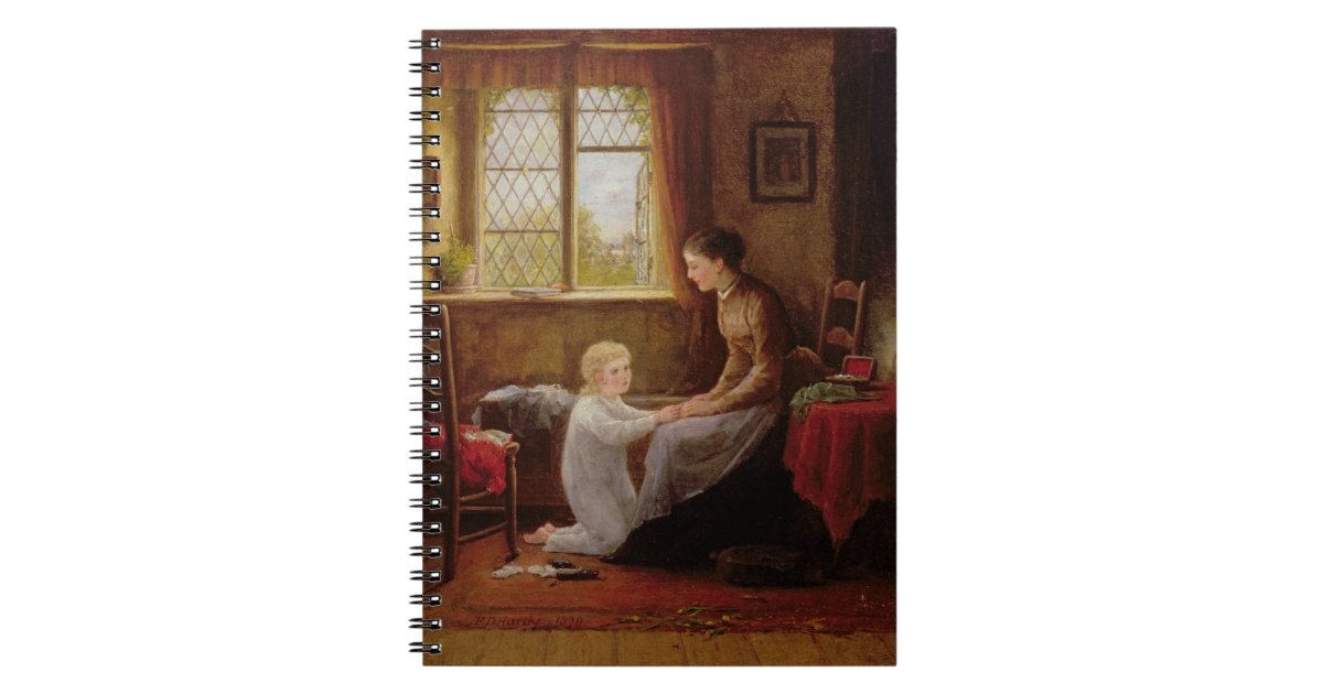 Bedtime, 1890 (oil on panel) notebook | Zazzle