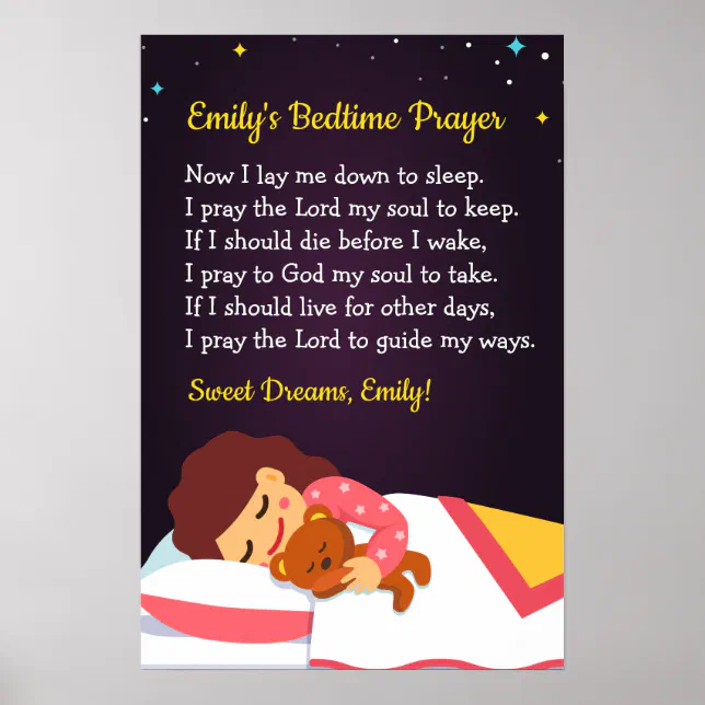 Bedtime Prayer Poster | Zazzle