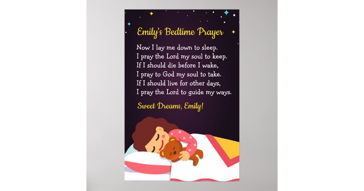 Bedtime Prayer Poster | Zazzle