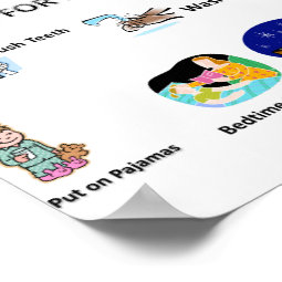 Bedtime Visual Picture schedule used by our loved Poster | Zazzle