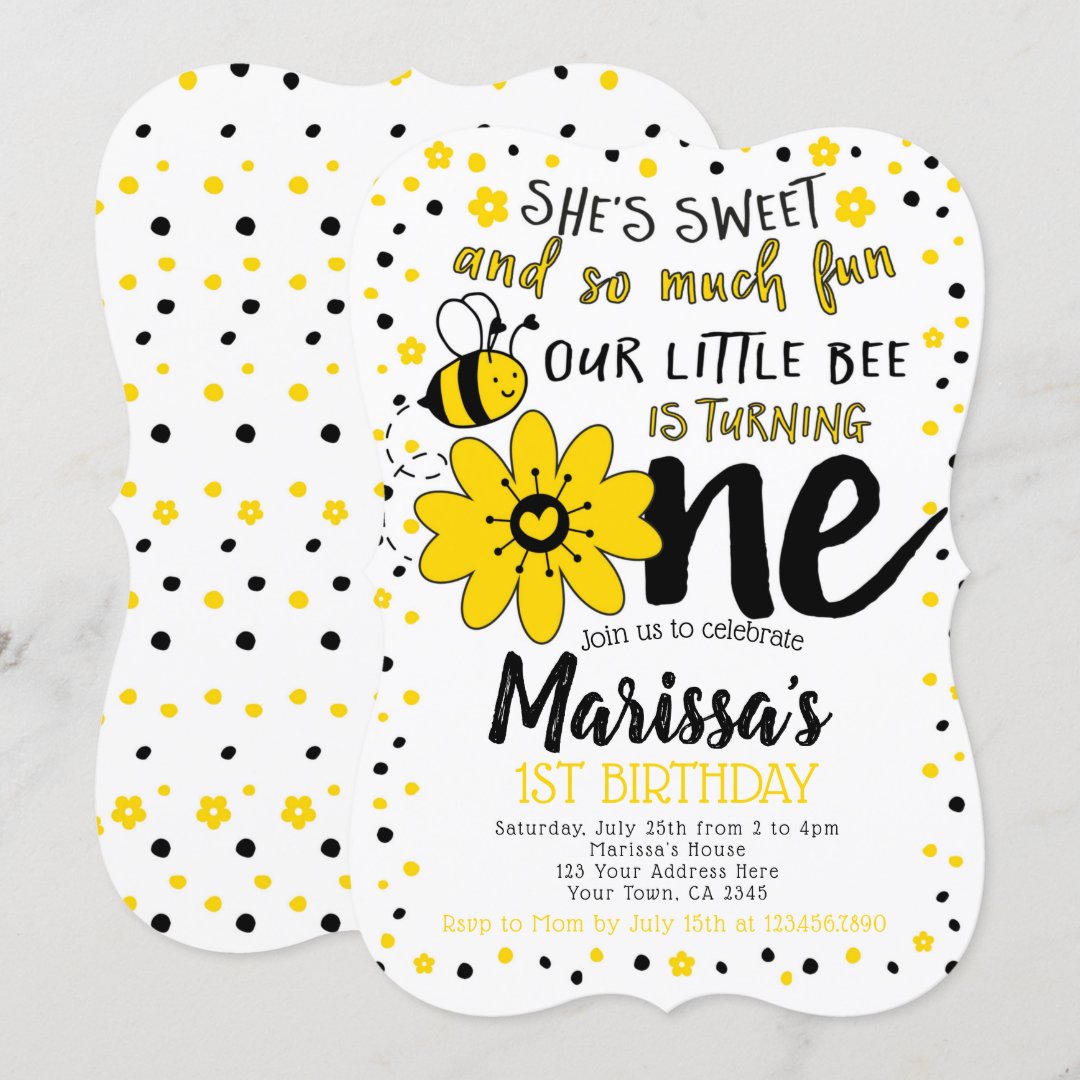 Bee 1st Birthday Invitation | Zazzle