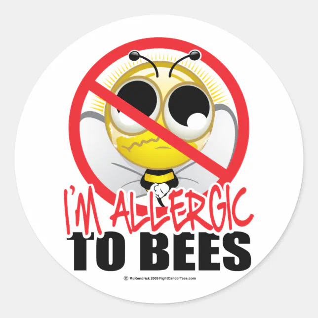 Bee Allergy Classic Round Sticker | Zazzle