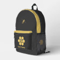 Bee and Honeycomb Black Backpack | Zazzle