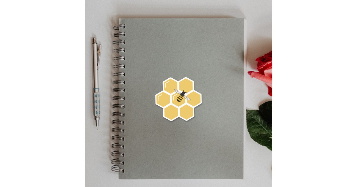 Bee and Honeycomb Sticker | Zazzle