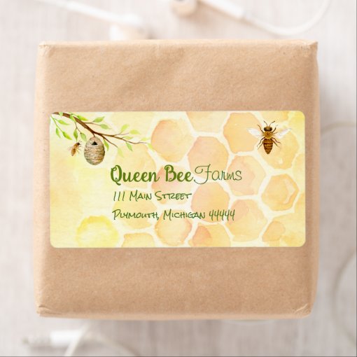 Bee Apiary Honey Shipping Labels | Zazzle
