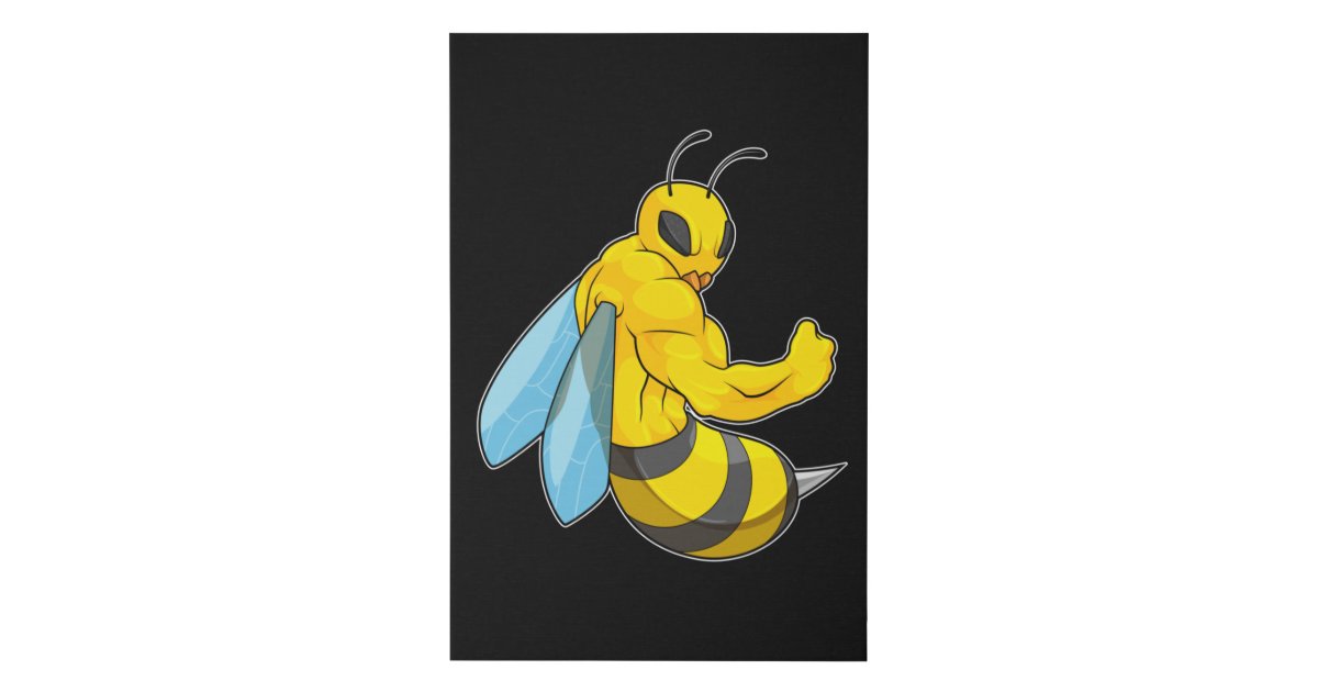 Bee as Bodybuilder Faux Canvas Print | Zazzle
