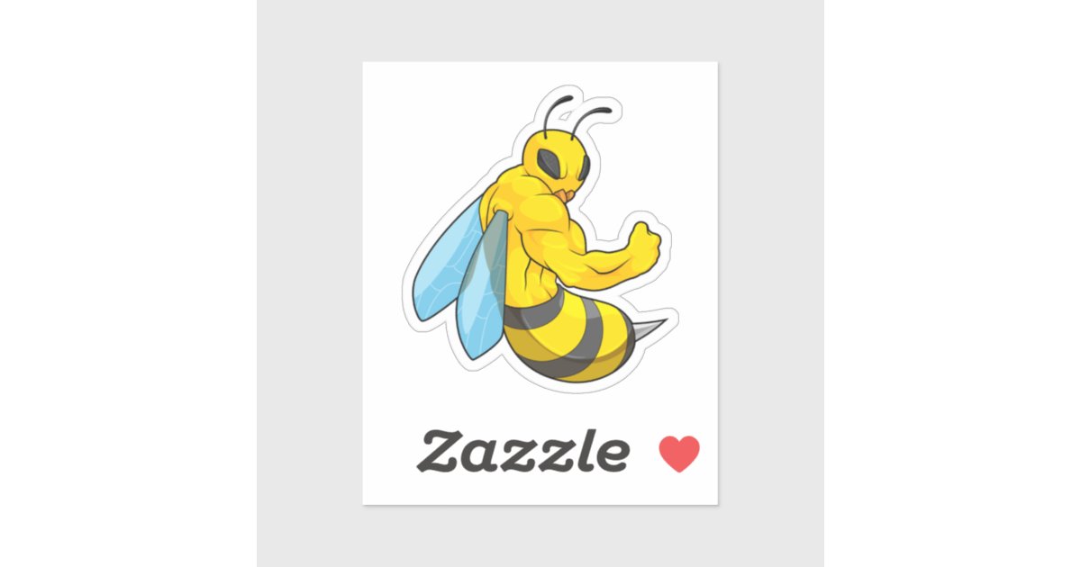 Bee as Bodybuilder Sticker | Zazzle