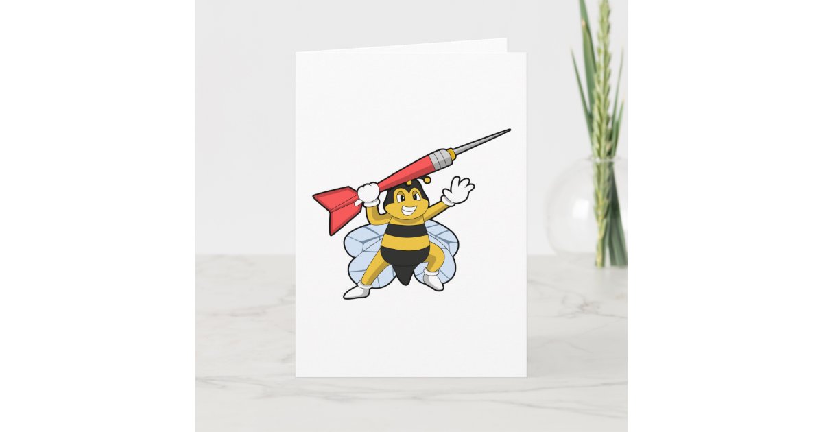 Bee at Darts with Dart.PNG Card | Zazzle