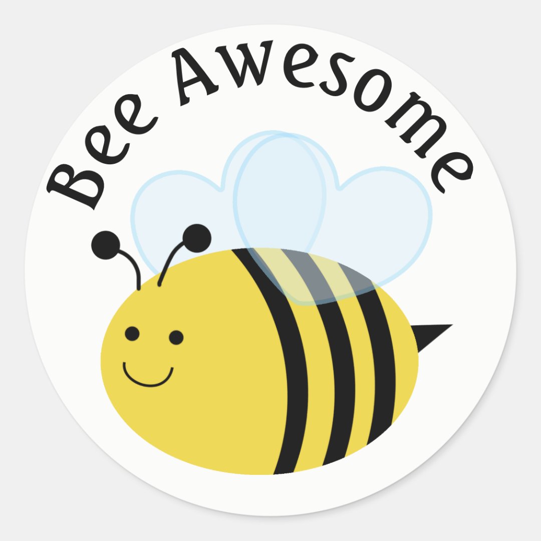 Bee Awesome Bumblebee Classic Round Sticker | Zazzle