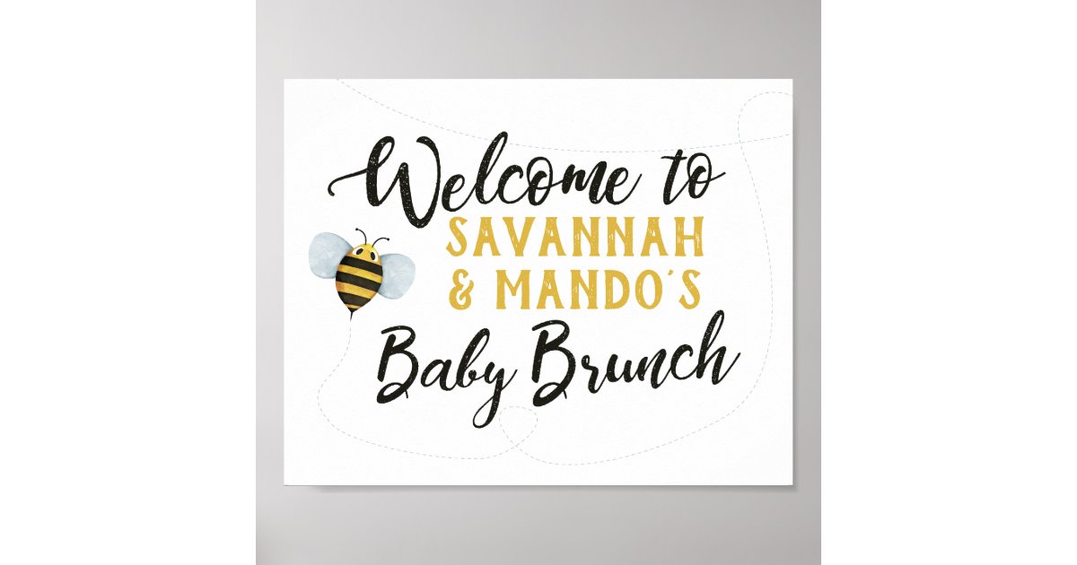 Bee Baby Shower Brunch Welcome Sign | Zazzle
